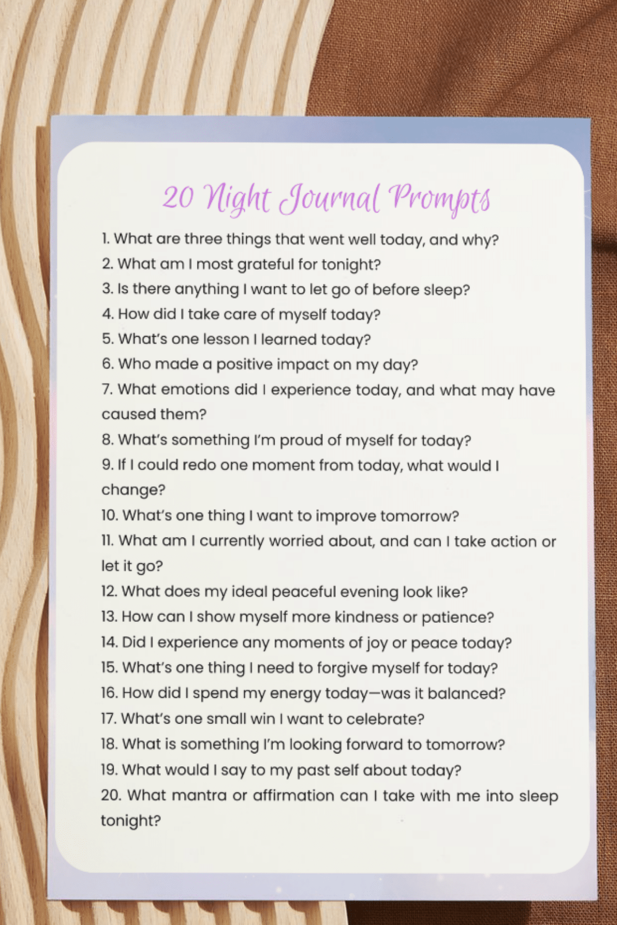 Simple Night Journal Prompts for Peace and Clarity in 2025 [Free ...