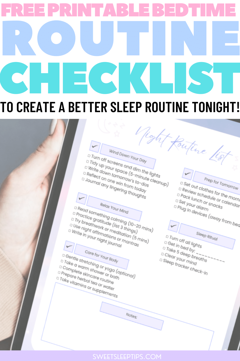 Night Routine List for Better Sleep [Free Printable + Simple Steps ...