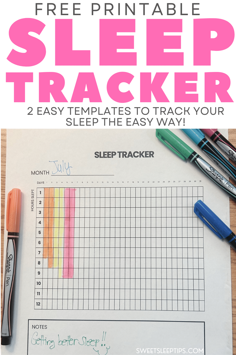 Free Printable Sleep Tracker to Finally Understand Your Sleeping Habits ...