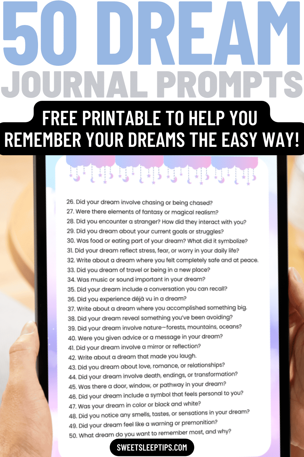 Dream Journal Prompts Download: The Easy Way to Start Recording Your ...
