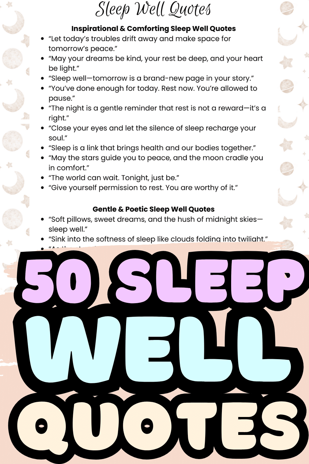 50 Sleep Well Quotes to Relax and Rest Easy Tonight [Free Printable ...