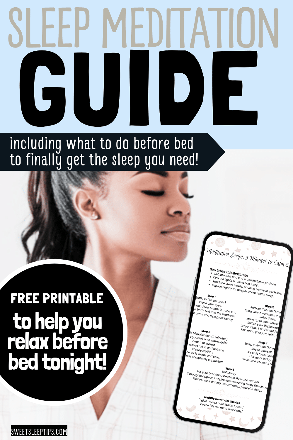 Sleep Meditation: Simple Guide for Better Rest + Free Printable ...